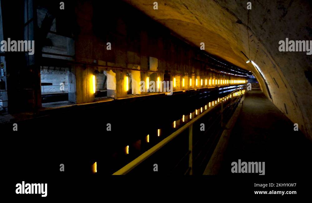 Base of submarines. Secret military facility. Underground museum ...