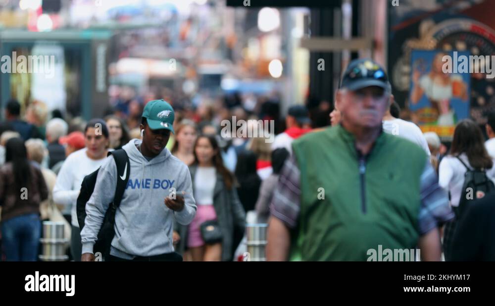 Urban Crowd of Anonymous commuters, unrecognizable tourists in ...