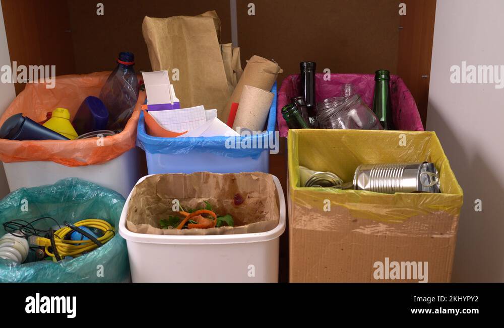 Recycling bin cans glass paper Stock Videos & Footage - HD and 4K Video Clips - Alamy