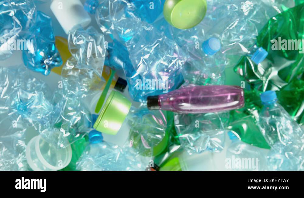 Super slow motion of plastic waste flying into the air Stock Video ...