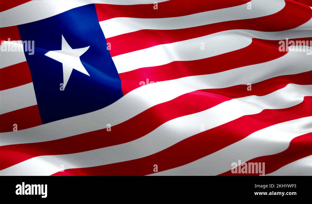Liberia waving flag. National 3d Liberian flag waving. Sign of Liberia ...
