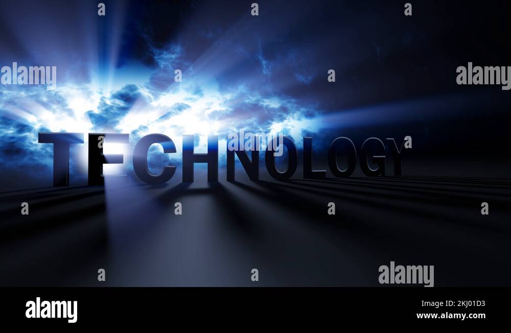 3D word animation of Technology with blue light ray Stock Video Footage ...
