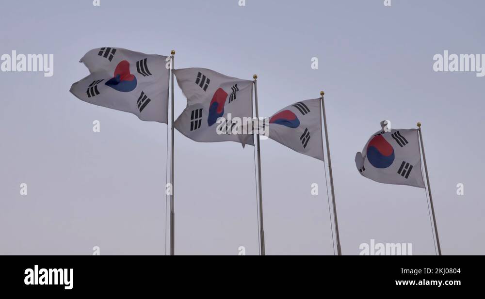 Korean flags Stock Videos & Footage - HD and 4K Video Clips - Alamy