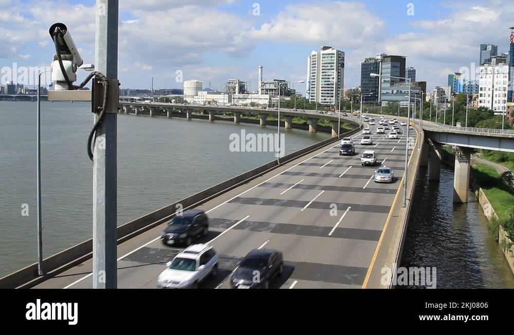Traffic surveillance camera and cars on expressway Stock Video Footage ...