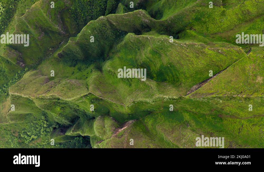 Na Pali Coast State park. Beautiful exotic nature of Hawaii. Top down ...