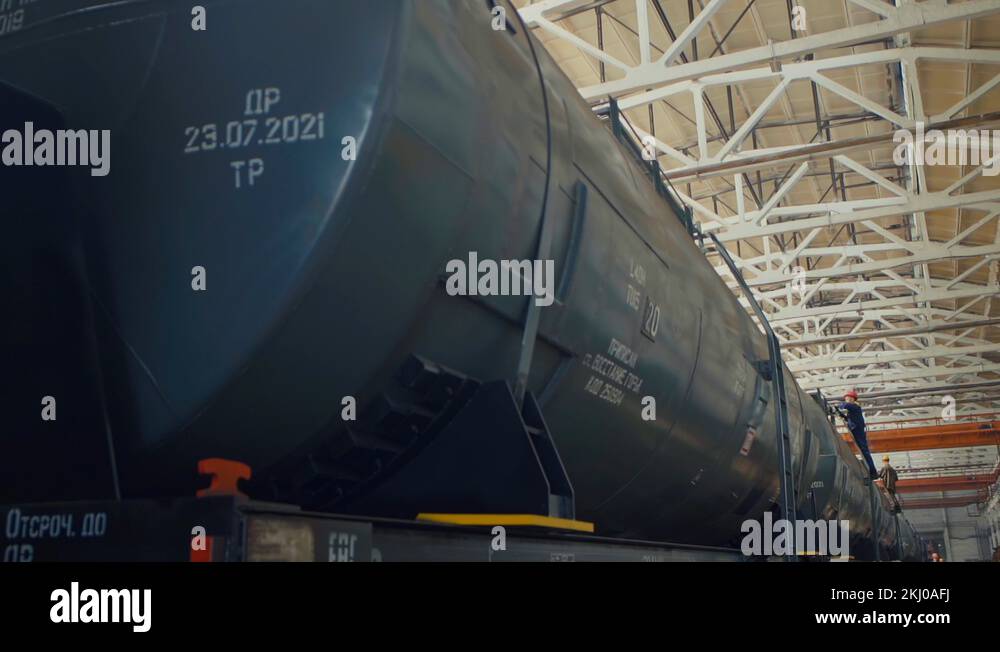Modern Factory of Rail Car Manufacture Train Wagon Factory Workers in ...