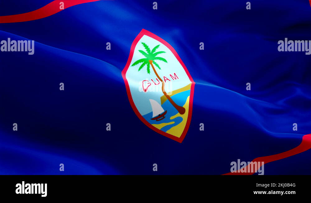 Guam waving flag. National 3d Guam USA flag waving. Sign of Guam ...