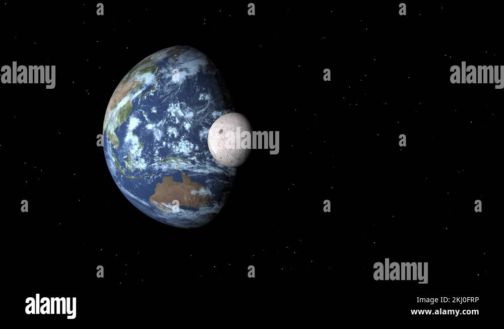 Earth and Moon Rotation 3d Render Stock Video Footage - Alamy