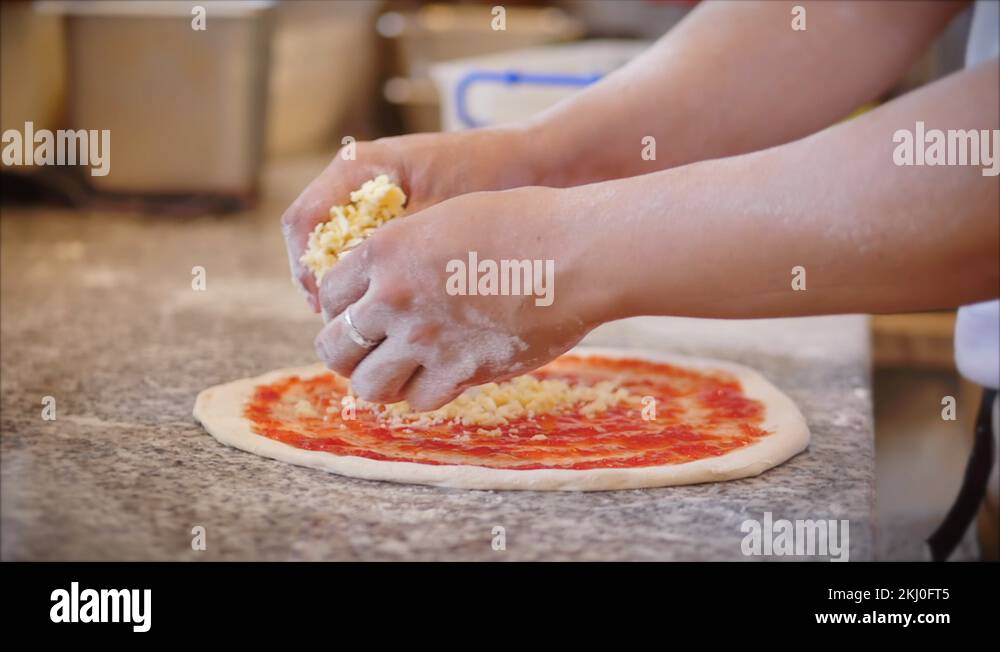 Real pepperoni pizza, cooking method, Italian cook makes real Italian ...