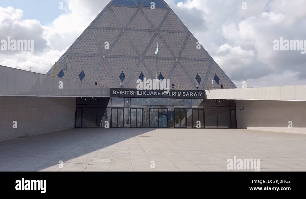 Palace of Peace and Reconciliation pyramid reveal in Nur-Sultan Stock ...