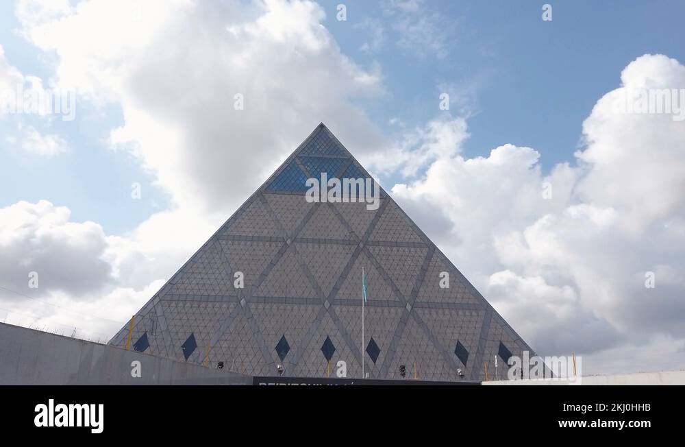 Palace of Peace and Reconciliation pyramid entrance in Nur-Sultan Stock ...