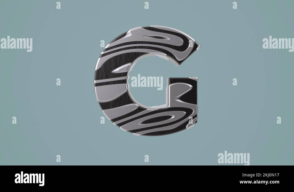 Metal sportive letters with moving iron texture. Animated 3d black ...