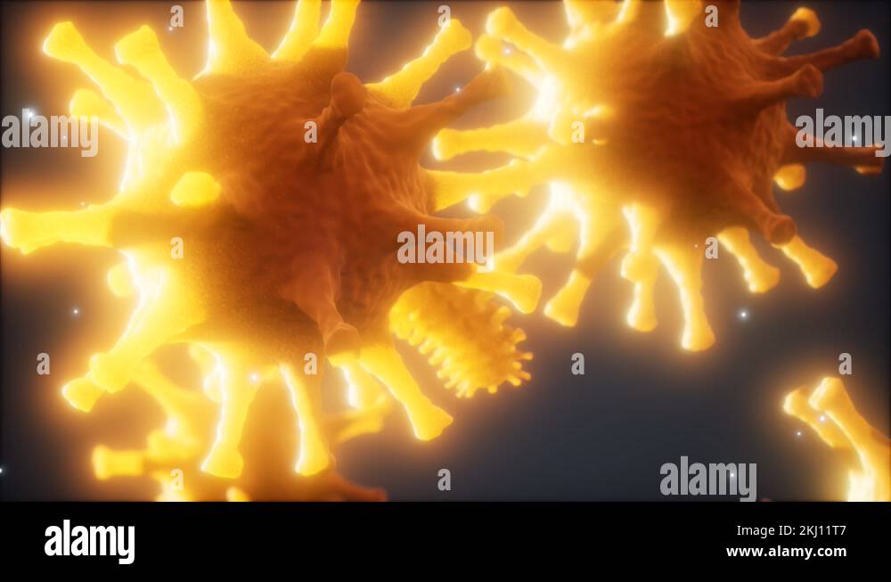 Bacteria virus or germs microorganism cells under microscope with depth ...
