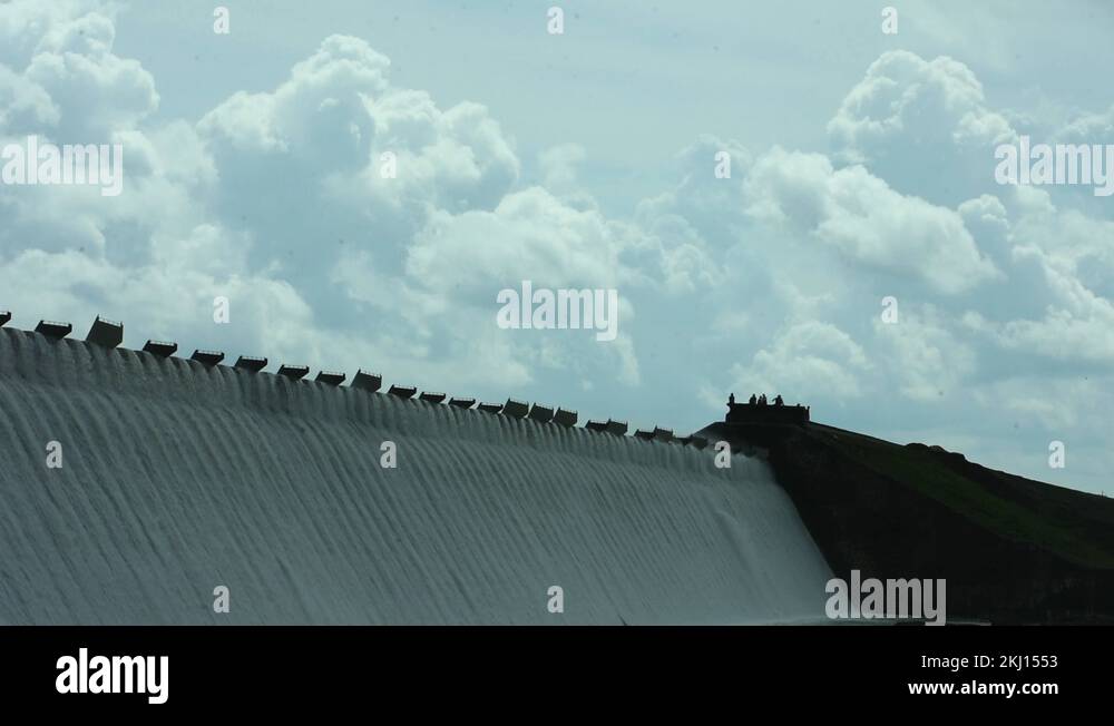 Dam With Floodgate Dam With Water Overflow Stock Video Footage Alamy