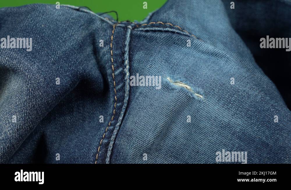 Female fingers touching texture of blue torn denim pants Stock Video ...