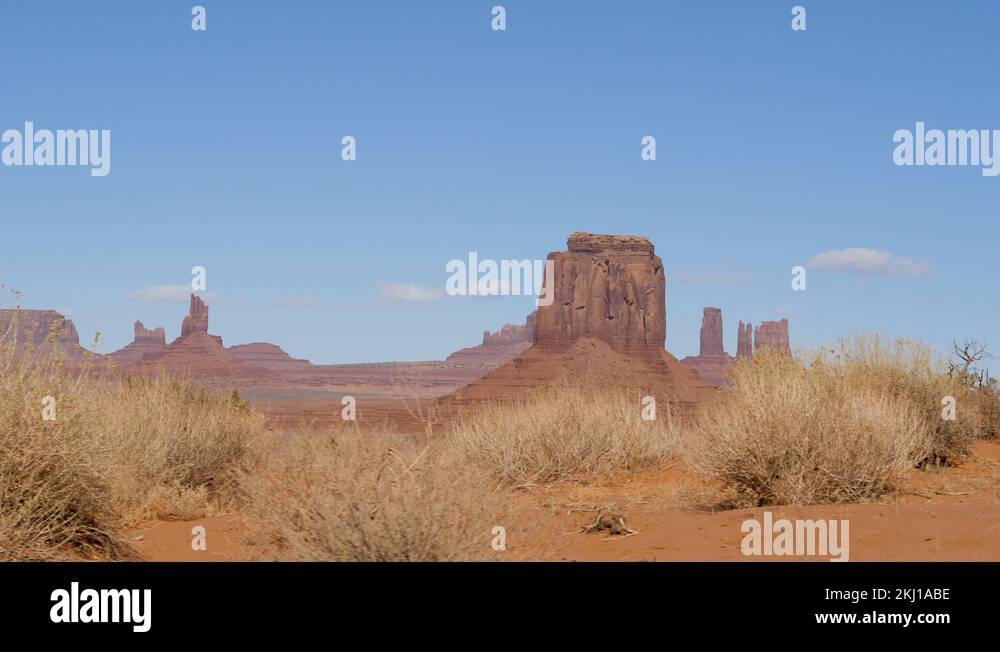 Western Rock Monolith Butte Of Orange Red Color In Desert Of Monument ...