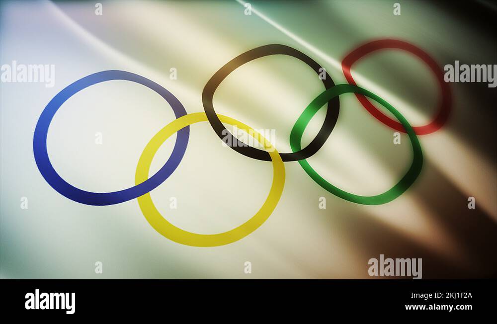 4k Olympic Game Rings Flag Waving Seamless Loop,cloth texture ...