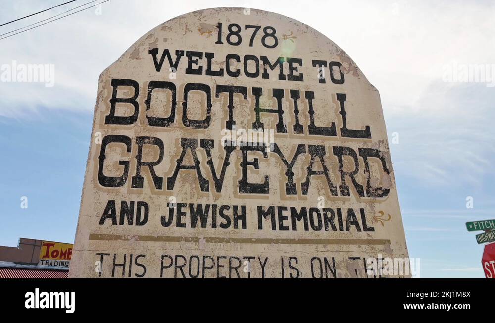 Welcome Sign Of Boothill Graveyard And Jewish Memorial In Tombstone ...