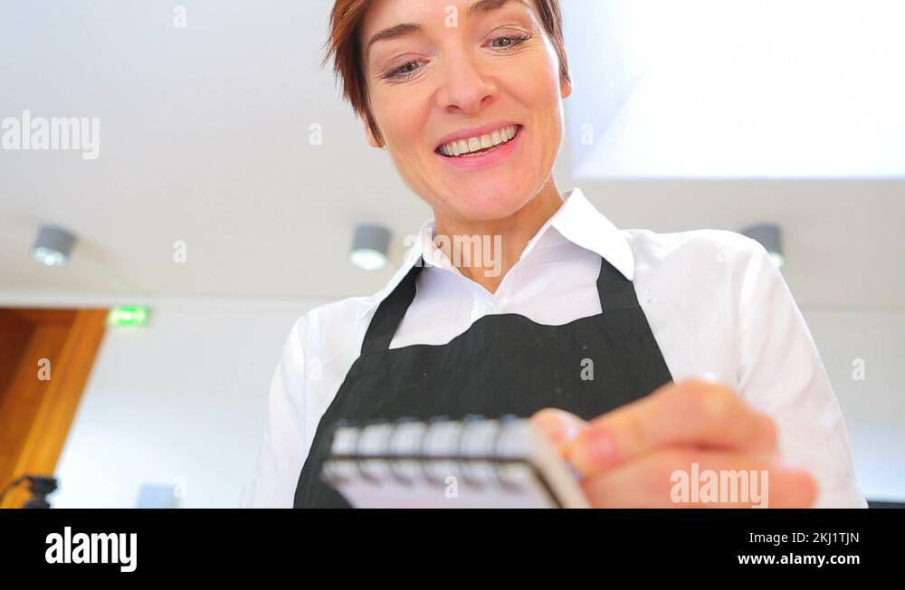 Employee waitress writing order working Stock Videos & Footage - HD and ...