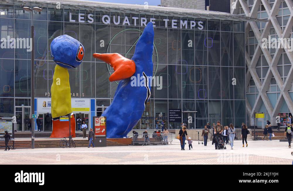 Entrance of les Quatre Temps shopping center in La Defense in Paris ...