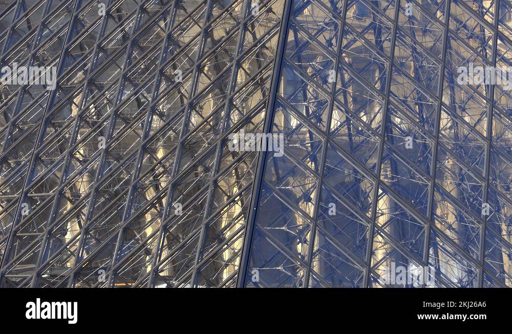 Musee du louvre pyramid art culture history sculpture Stock Videos ...