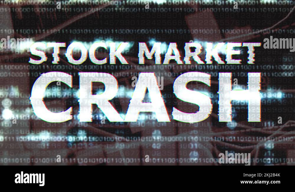 4K Stock Market Crash Corrupted Signal Notification Display 4 Stock ...