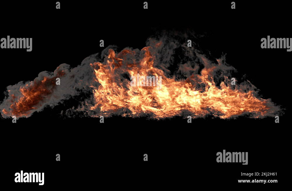 Burning Line Flame of fire on Black and Green Screen or Chroma Key ...