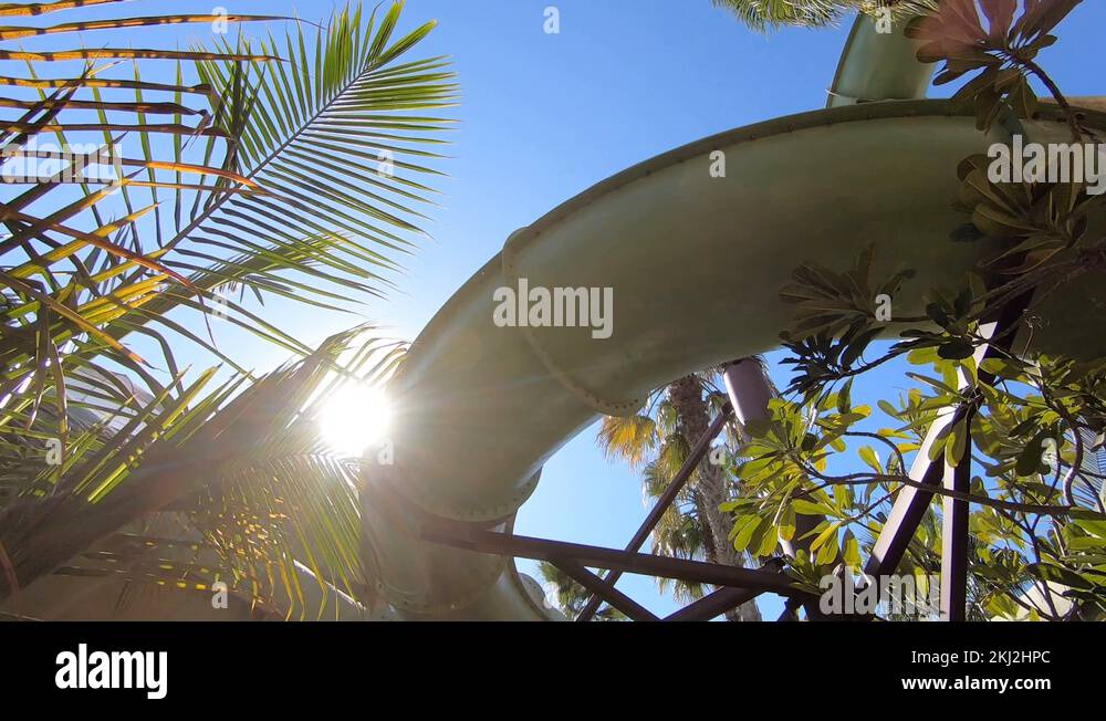 Smooth Bottom Of The Giant Pool Slide At Atlantis Waterpark In The Palm ...