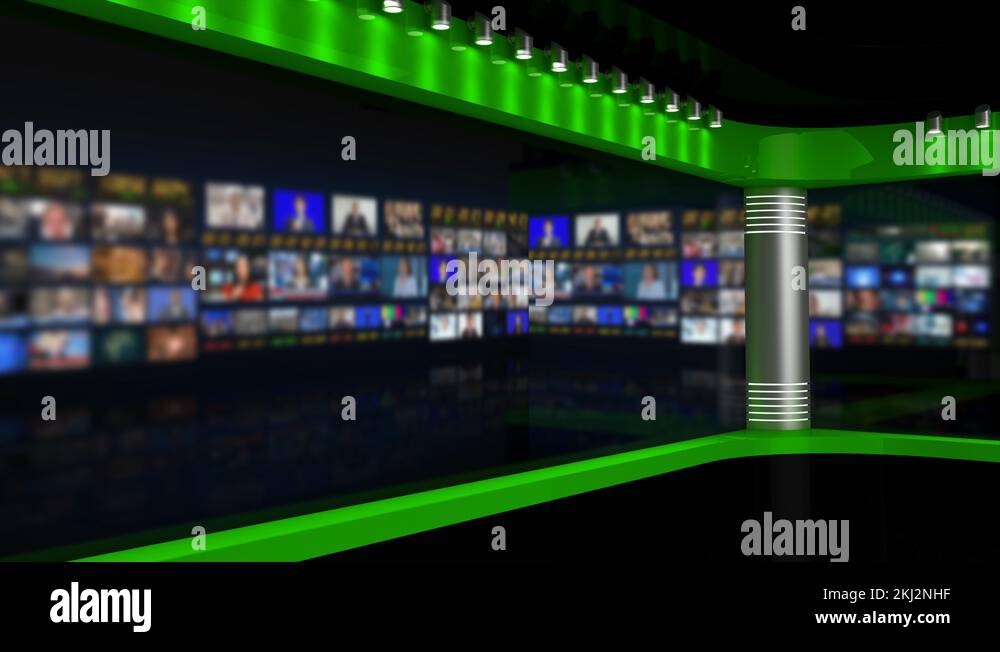 Tv Studio. Background for News Broadcasts. Blurred of studio at TV ...