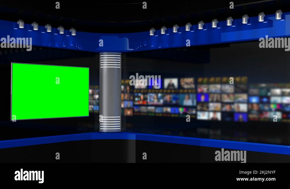 Tv Studio. Studio. News studio. Blue background Stock Video Footage - Alamy