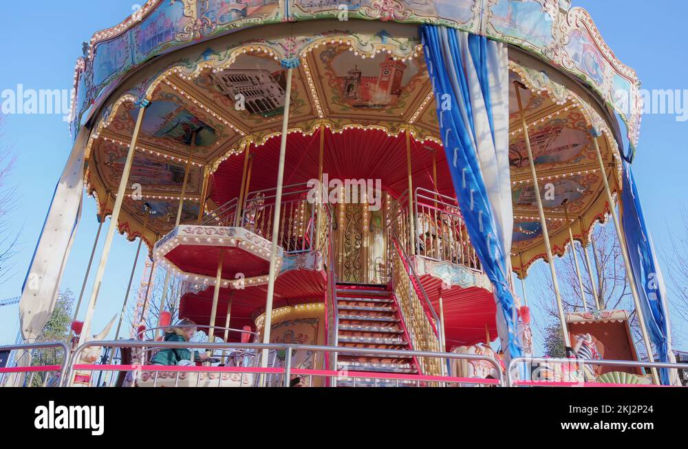 France traditional fair fairground ride horse roundabout Stock Videos ...