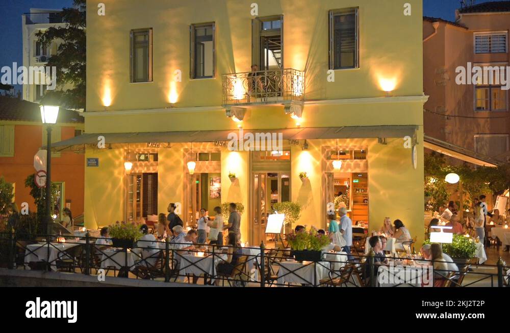 Crowd of people at Plaka District, Attica Region, Athens, Greece, at ...