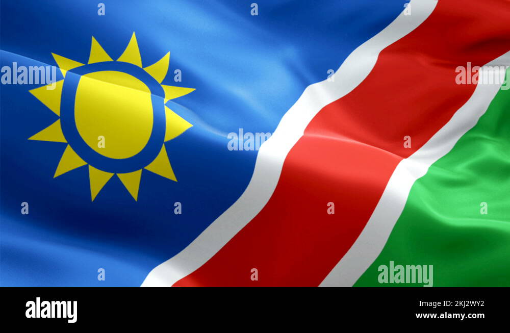 Namibia waving flag. National 3d Namibian flag waving. Sign of Namibia ...