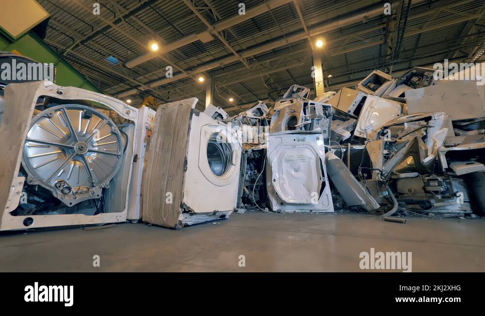 Waste, plastic trash, garbage recycling plant. Landfill unit with a ...
