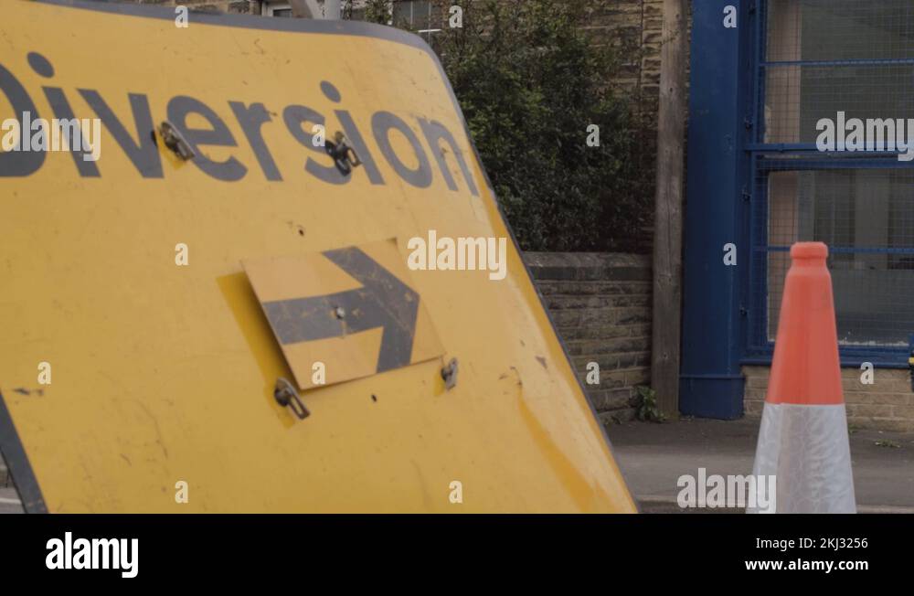 Diversion and road sign Stock Videos & Footage - HD and 4K Video Clips ...