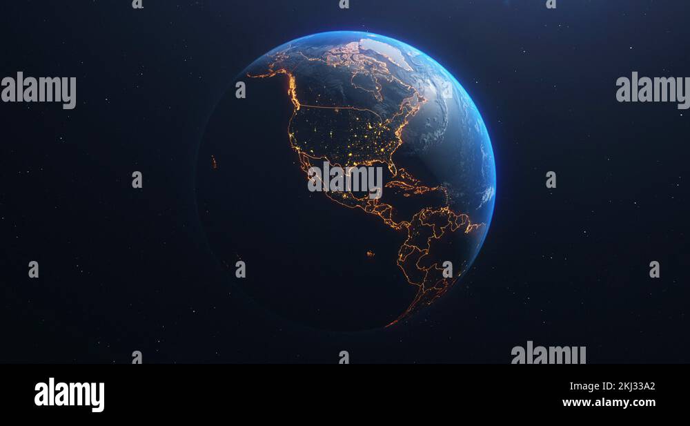 Planet Earth view from space, countries borders highlighted Stock Video ...