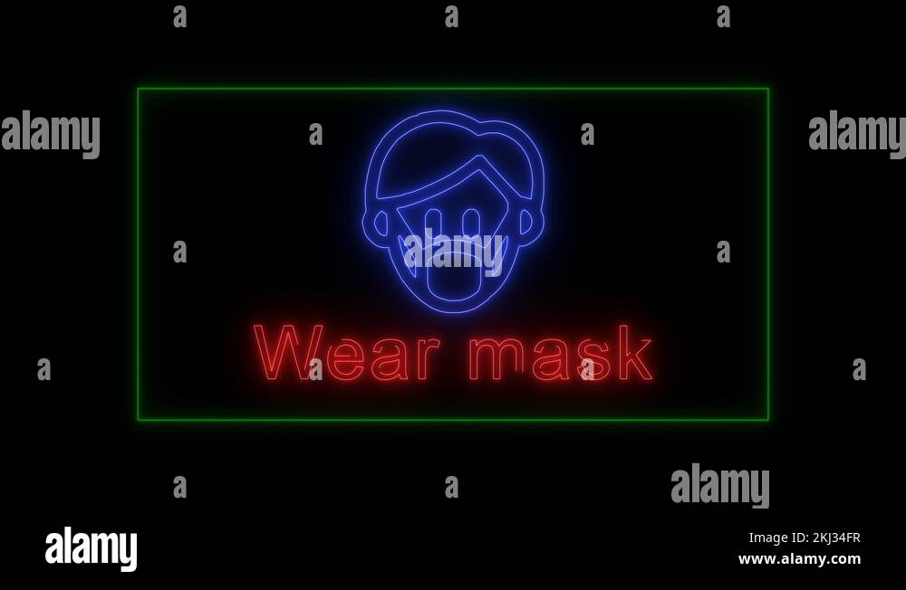 Wear mask notice neon sign fluorescent light glowing Stock Video ... Wear mask notice neon sign fluorescent light glowing Stock Video ...