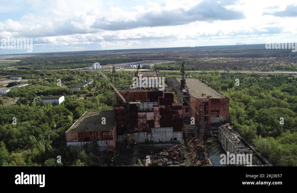 Unfinished 4 and 5 power units of the Chernobyl nuclear power plant ...