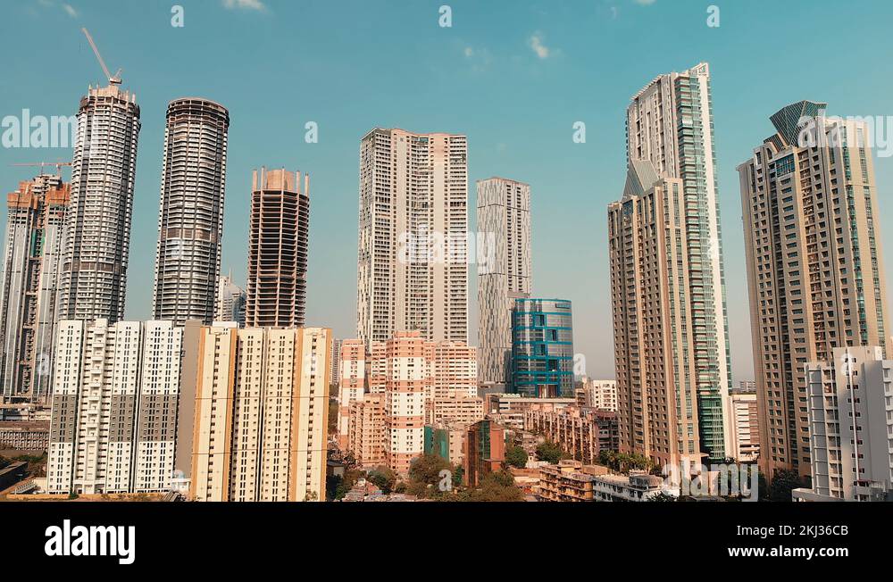 Modern City high rise skyscraper buildings. Financial District in ...