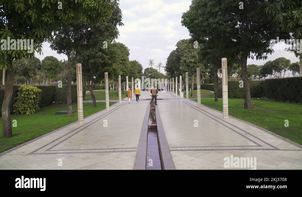 The Al-Azhar Park, a large public park and urban oasis in Cairo, Egypt ...