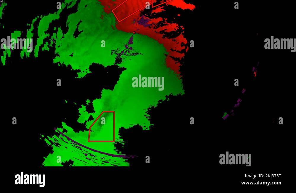 Severe thunderstorms with tornado on Doppler weather radar screen Stock ...