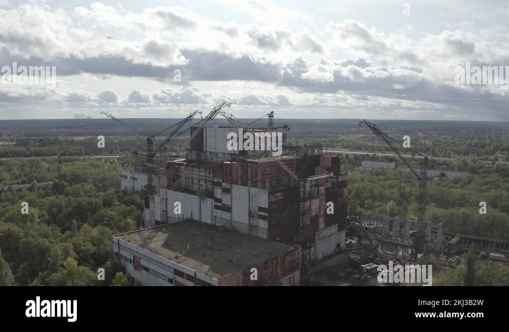 Unfinished 4 and 5 power units of the Chernobyl nuclear power plant ...