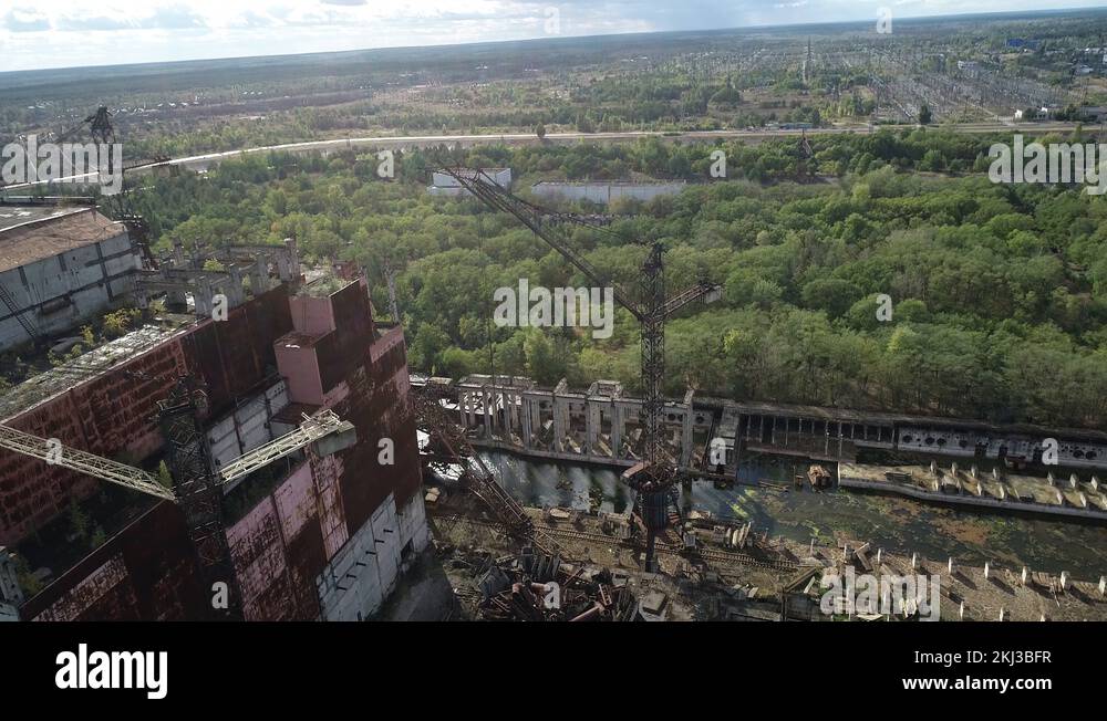 Unfinished 4 and 5 power units of the Chernobyl nuclear power plant ...