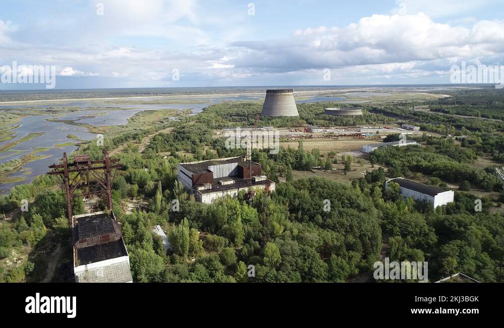 Cooling towers for cooling units 5 and 6 of the Chernobyl nuclear power ...