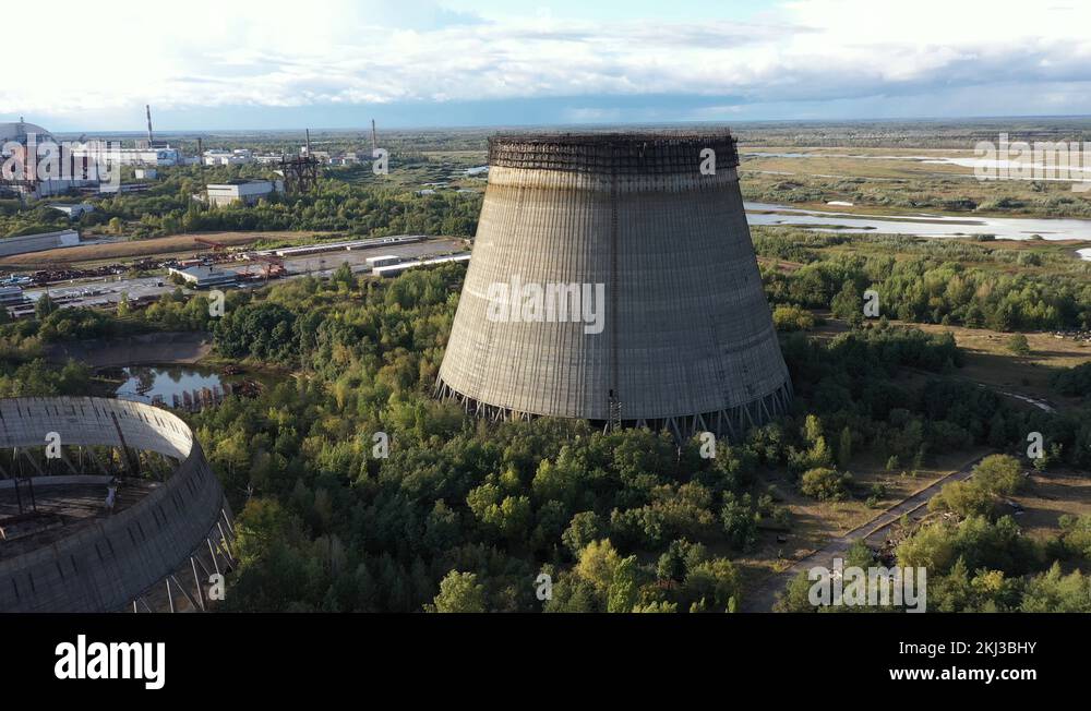 Cooling towers for cooling units 5 and 6 of the Chernobyl nuclear power ...