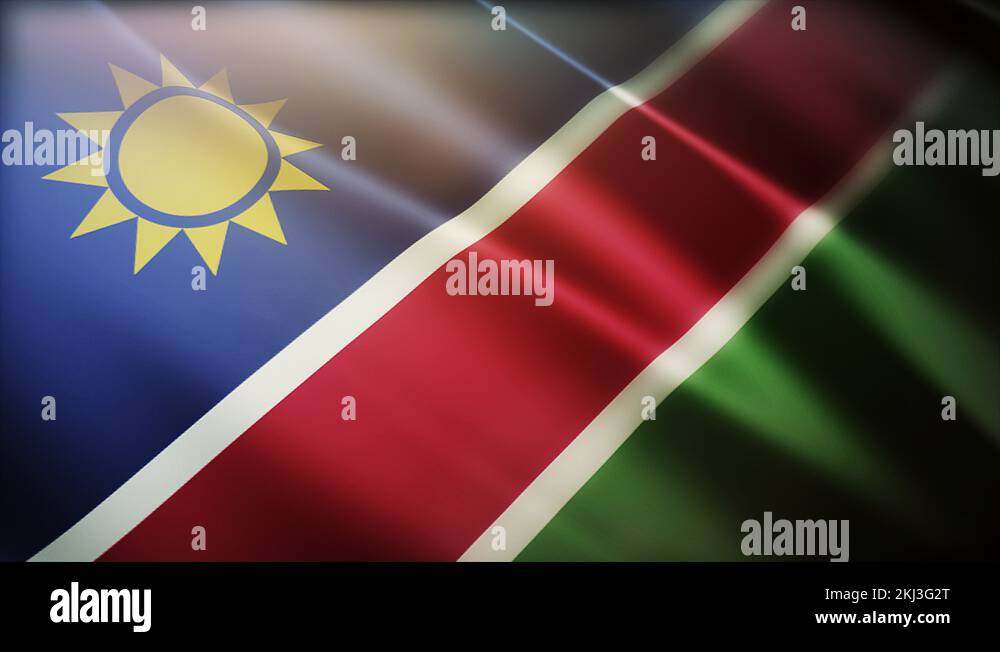 4k Namibia National flag wrinkles in wind Namibian seamless loop ...