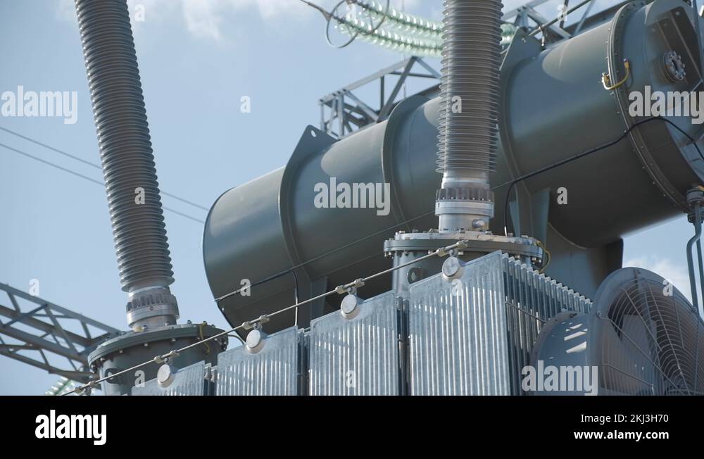 High voltage insulators on transformer substation Stock Videos ...