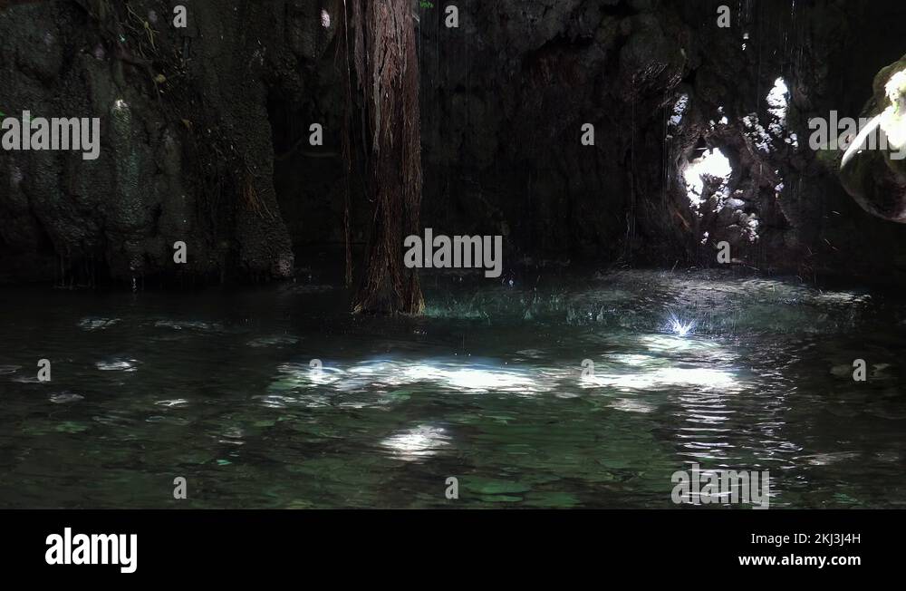 Zoom video of Baths of Aphrodite - the pool in the natural cave Stock ...