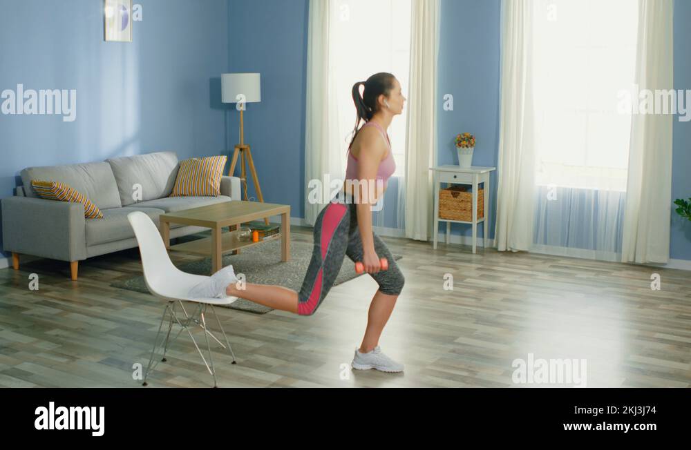 Woman chair squat exercise Stock Videos & Footage - HD and 4K Video ...