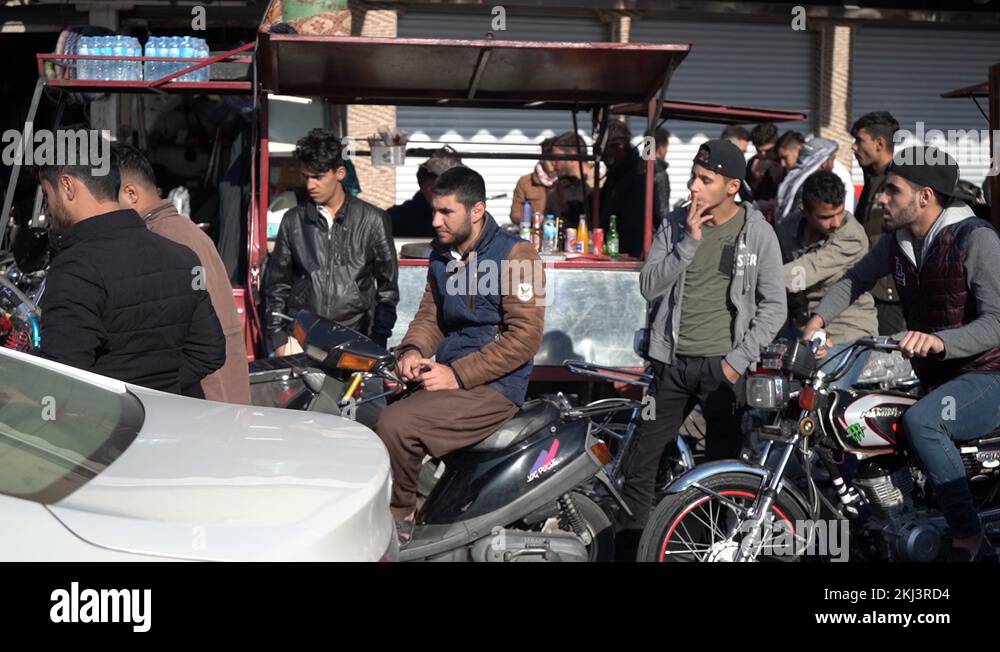 Authentic Scene From Erbil Streets, Iraqi Kurdistan. Motocycles and ...